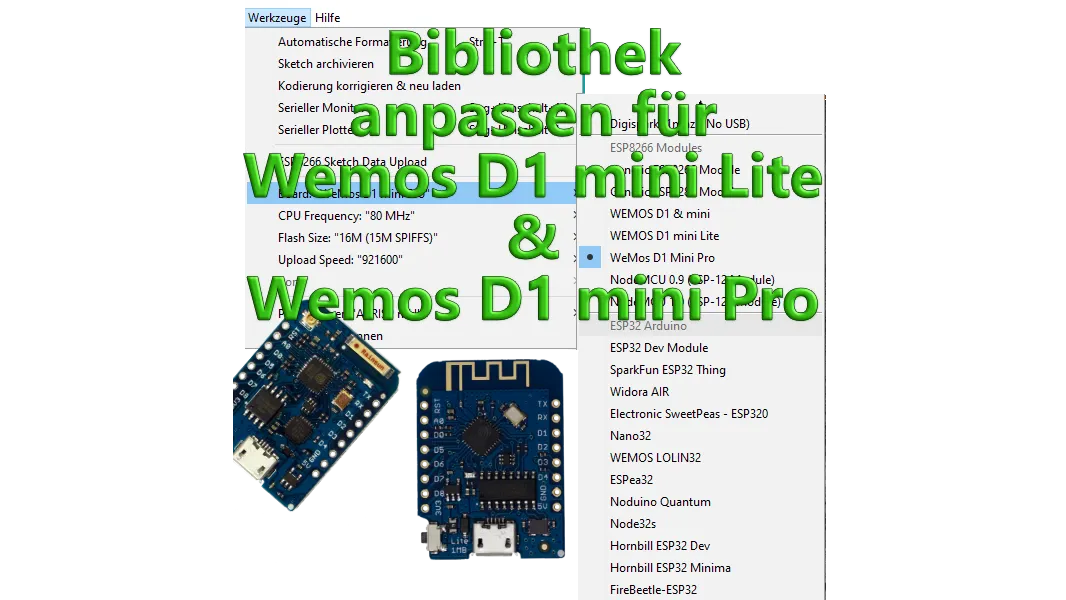 Installation Wemos D1 mini Lite & Wemos D1 mini Pro – arduino-projekte.info